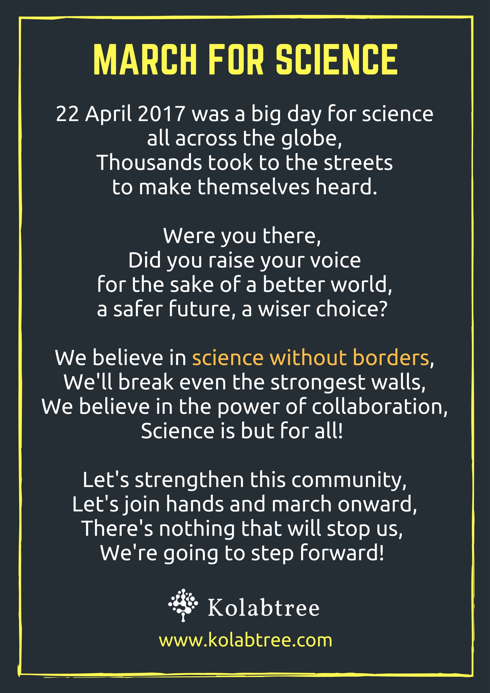 Let's continue to March for Science! - The Kolabtree Blog